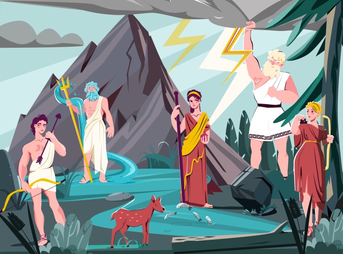 Ancient greek gods set Royalty Free Vector Image