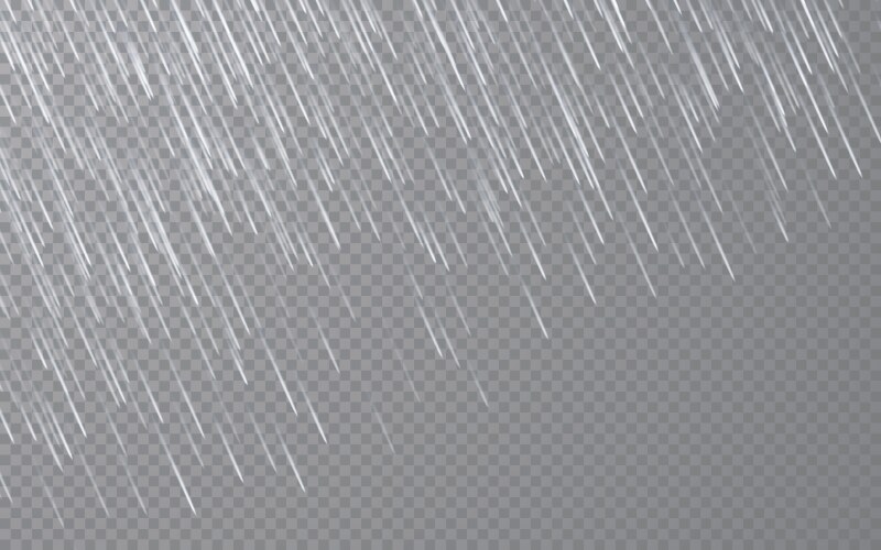 Rain drops on transparent background falling Vector Image