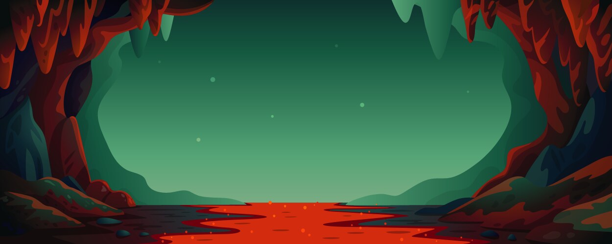 Cartoon the cave with stalactites Royalty Free Vector Image