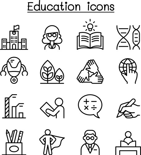 Learning icons Royalty Free Vector Image - VectorStock