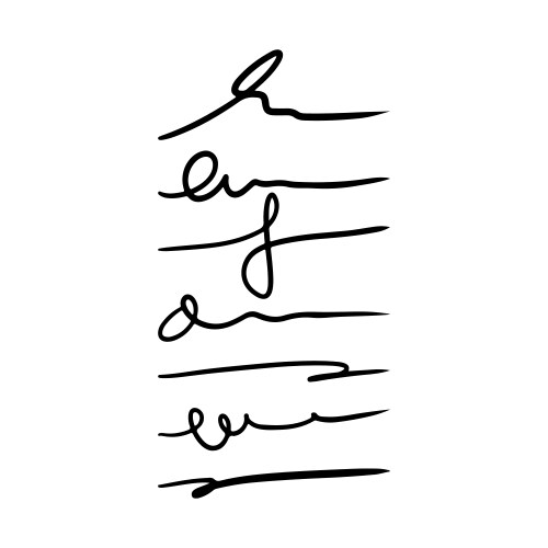 Hand lettering lines mural pens set Royalty Free Vector