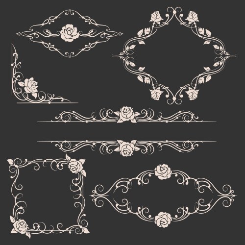 Set of floral dividers Royalty Free Vector Image