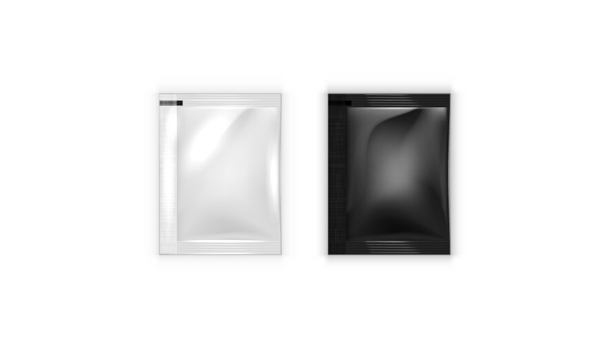 Realistic pillow pack coffee doy blank mockup Vector Image