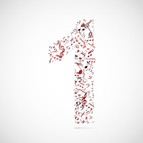 Happy valentines day card with heart music notes Vector Image