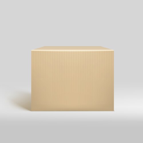 3d closed brown cardboard box taped shut Vector Image