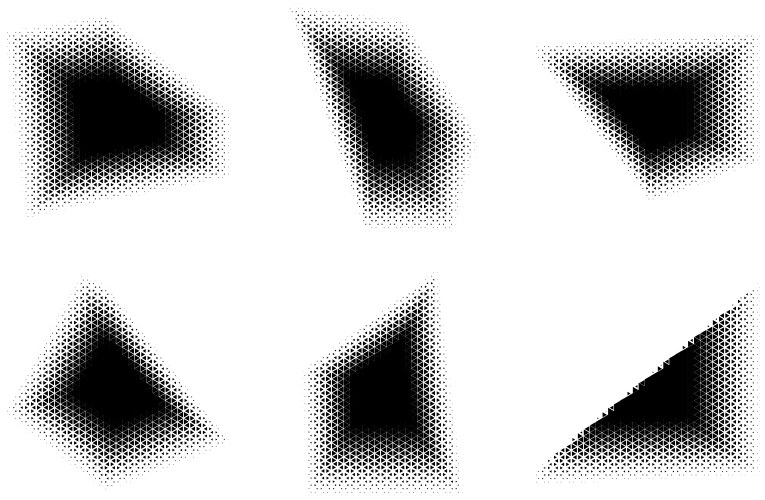 Halftone triangle pattern reprographic technique Vector Image