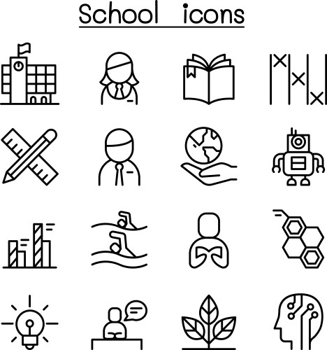 Kindergarten school education icons Royalty Free Vector