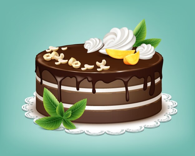 Chocolate cake Royalty Free Vector Image - VectorStock