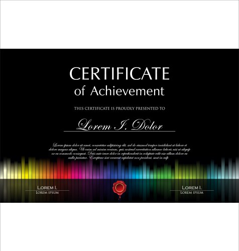 Innovation award certificate design with particle Vector Image