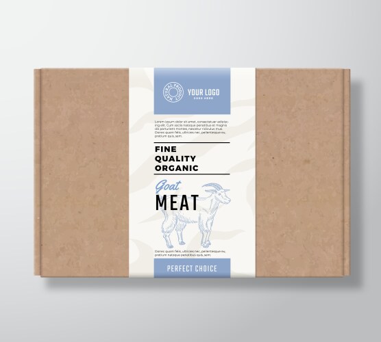 Premium quality goat meat packaging label Vector Image