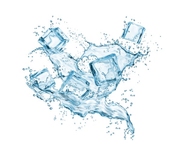 Splashing ice cubes Royalty Free Vector Image - VectorStock