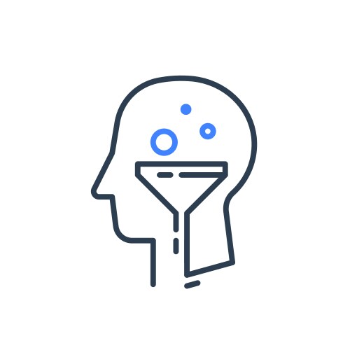 Funnel icon representing filtering and sales Vector Image