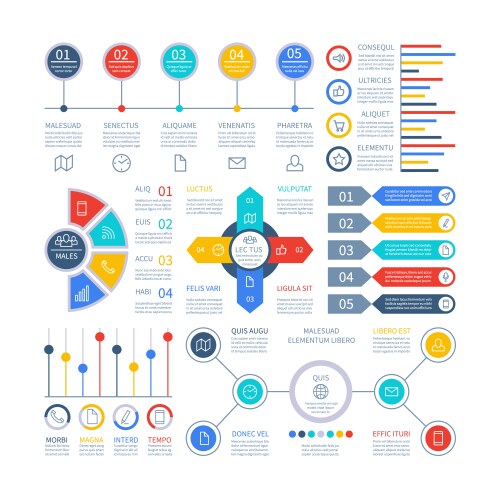 Flowchart schemes and hierarchy diagrams workflow Vector Image