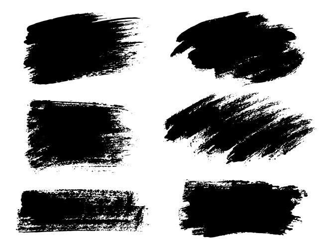 Painted grunge stripes set black labels Royalty Free Vector