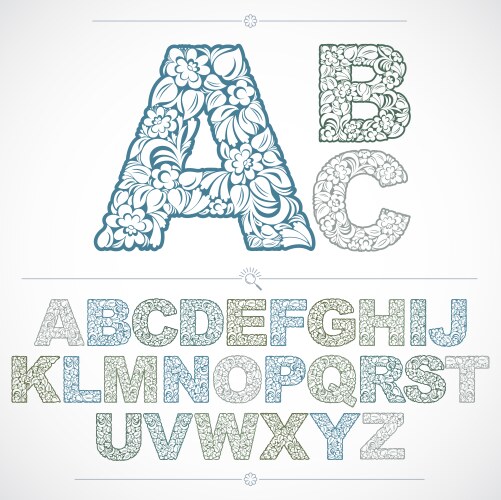 Decorative capital letters handwritten basic Vector Image