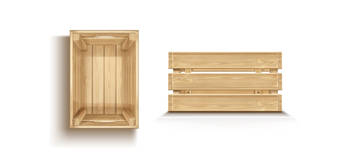 New and aged wooden crate realistic Royalty Free Vector
