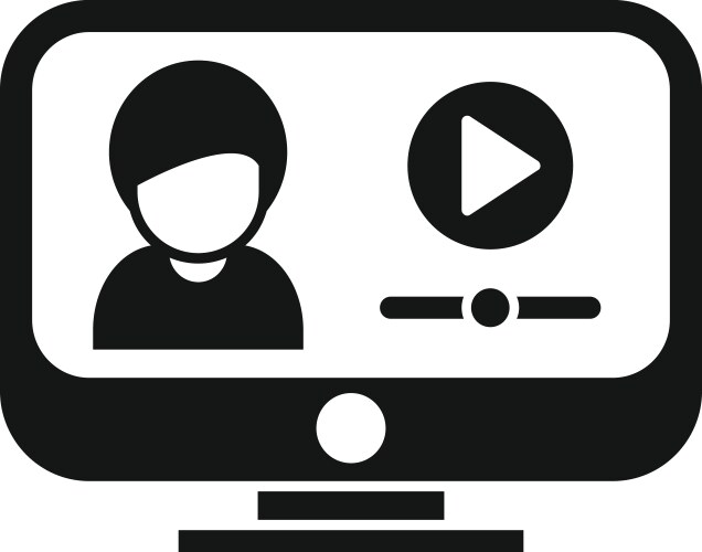 Video presentation icon on white background Vector Image