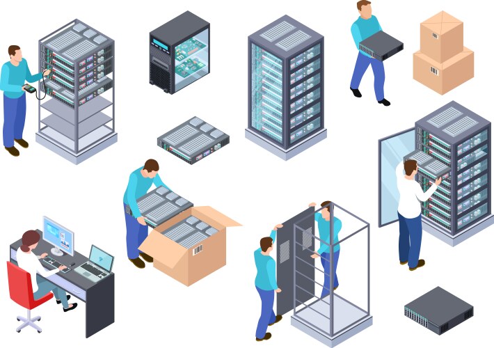 Cartoon Server Rack Vector Images (over 500)