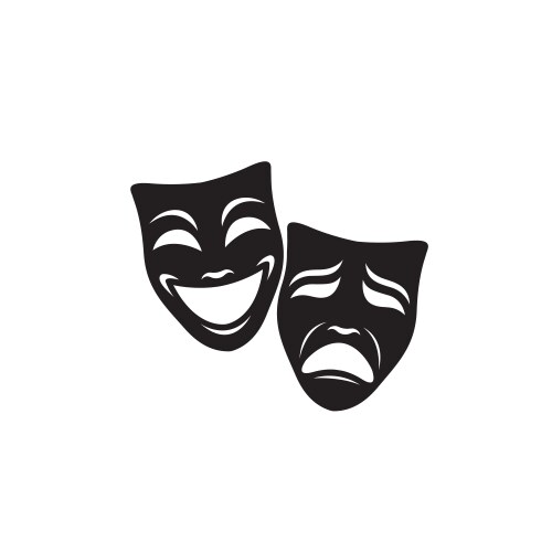 Theatre masks drama and comedy Royalty Free Vector Image