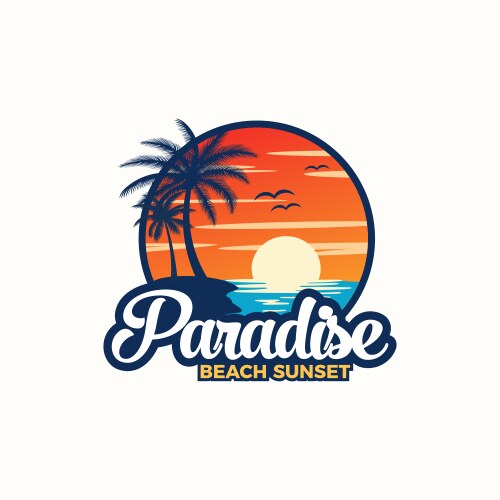 Sunset logo design template Royalty Free Vector Image