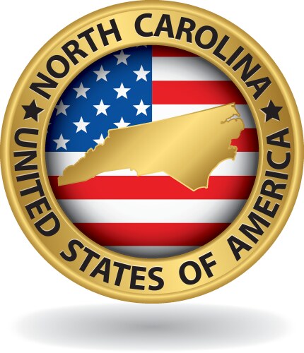 Label sticker cards of state north carolina usa Vector Image