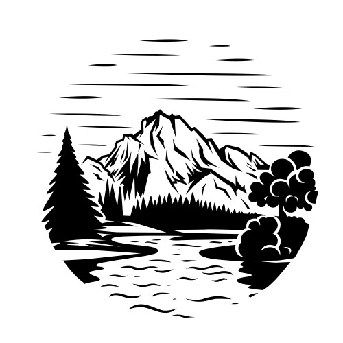 Natural landscape with mountains Royalty Free Vector Image