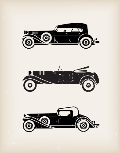 Vintage sport racing cars Royalty Free Vector Image