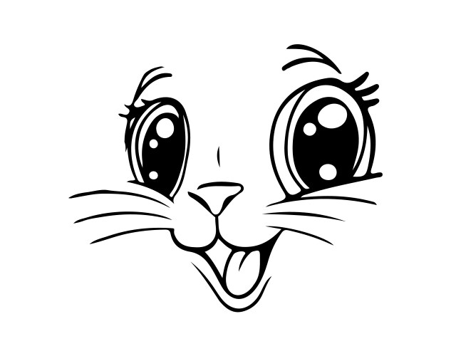 Cat Face Outline Vector Images (over 11,000)