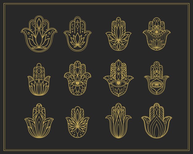 Hamsa symbol hand fatima for protection from Vector Image