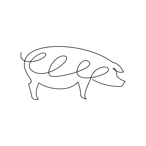 Pig single line drawing Royalty Free Vector Image