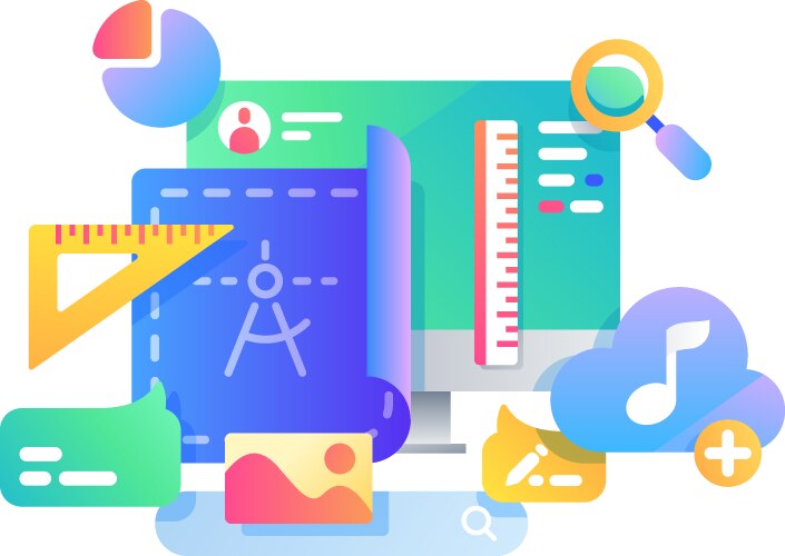 Concept web design website development Royalty Free Vector