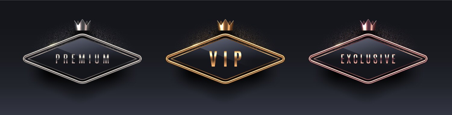 Vip premium and exclusive 3d sign Royalty Free Vector Image