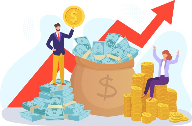 Finance investment growth money profit success Vector Image