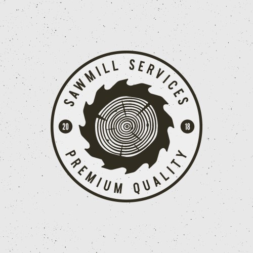 Set of sawmill logos retro styled woodwork Vector Image