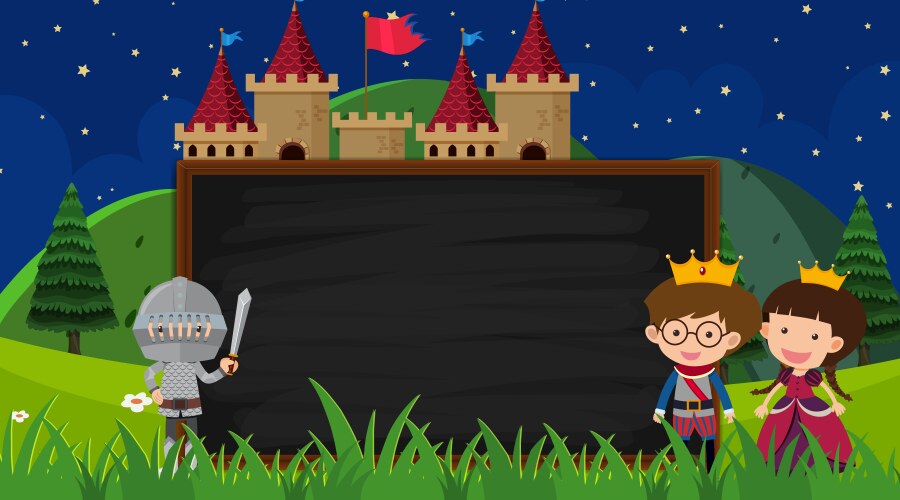 Paper template with prince and princess Royalty Free Vector