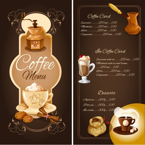 Coffee background round border frame Royalty Free Vector