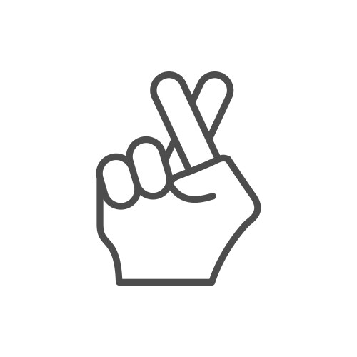 Fingers crossed symbol gesture good luck fortune Vector Image