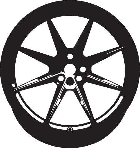Sleek spin smooth alloy wheel logo design Vector Image