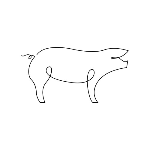 Pig single line drawing Royalty Free Vector Image