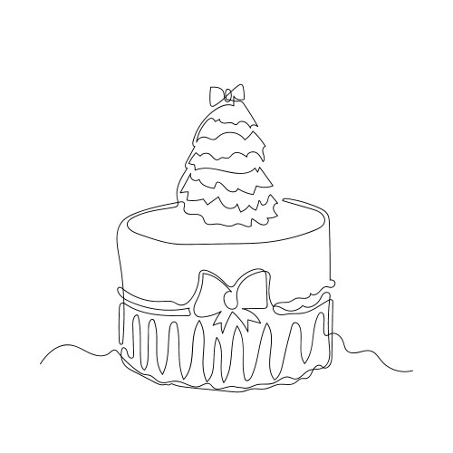 Cake Elegant Line Drawing Vector Images (over 210)