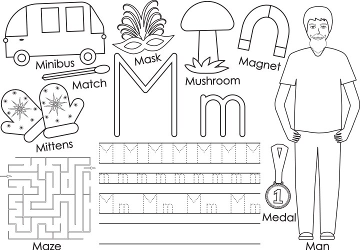 Capital Alphabet Letters - M to R Royalty Free Vector Image