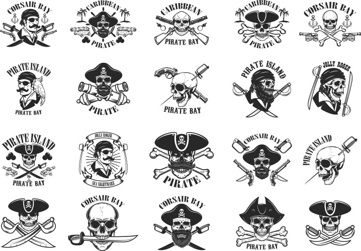 Template of heraldic emblems different empty Vector Image