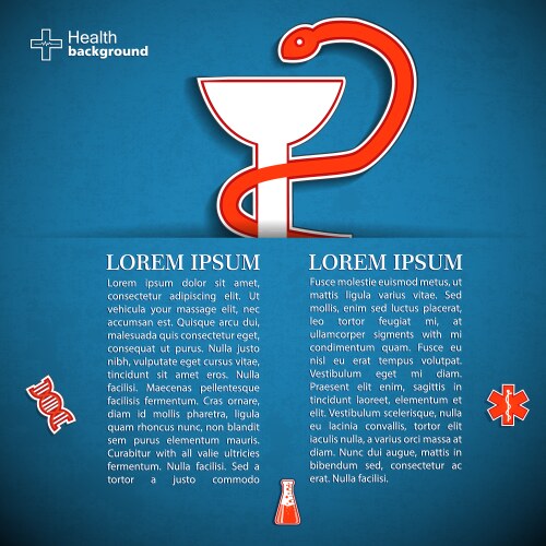 Health and treatment blue background Royalty Free Vector