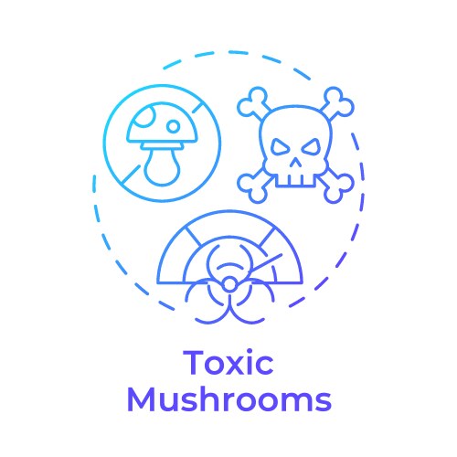 Medicinal mushrooms blue gradient concept icon Vector Image