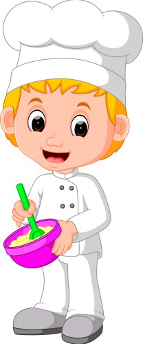 Chef cartoon with thumb up Royalty Free Vector Image
