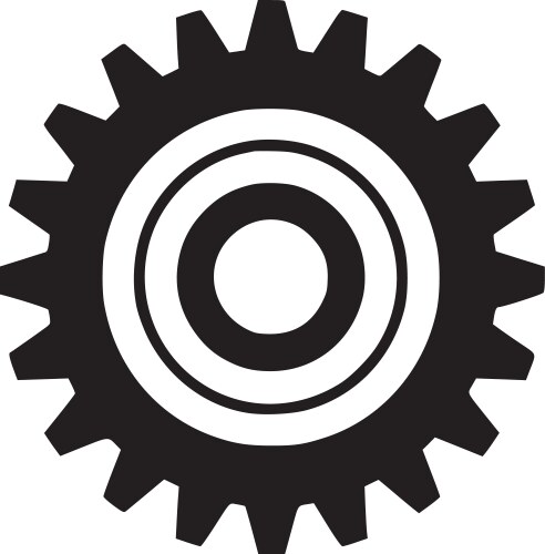 Gear - black and white isolated icon Royalty Free Vector