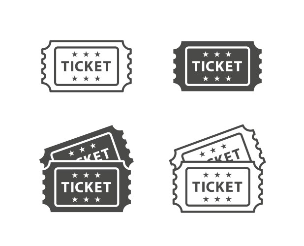 Grunge ticket set2 Royalty Free Vector Image - VectorStock