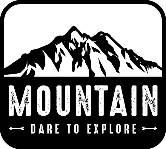 Mountain climbing adventure badge for sport design