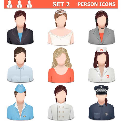 Person icons set 4 Royalty Free Vector Image - VectorStock
