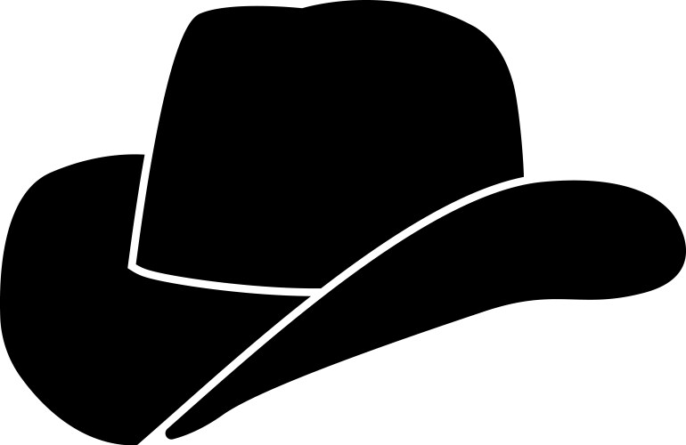 Cowboy hat - black and white Royalty Free Vector Image